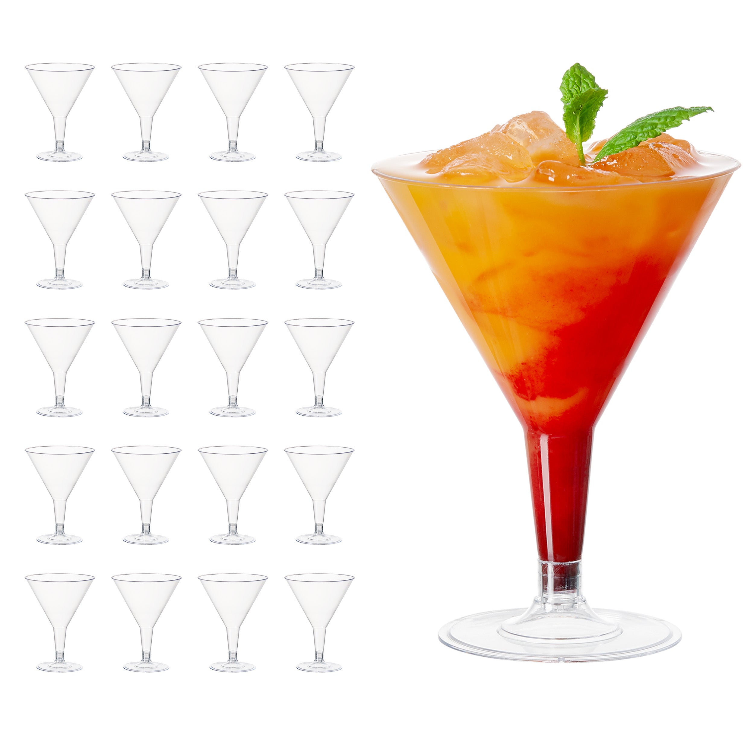 Plastic Martini Cocktail Glasses 210ml Matana