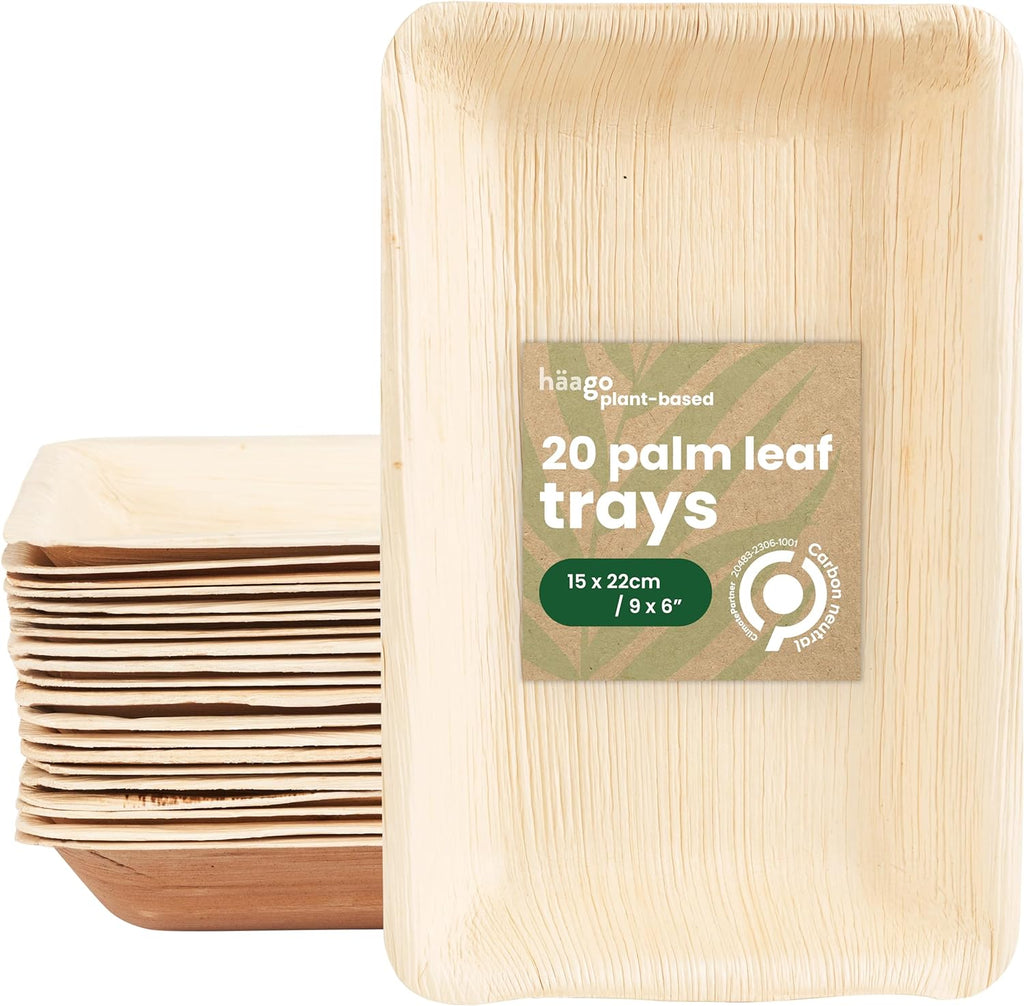 Elegant Palm Leaf Trays 15x22cm - Biodegradable & Stylish – Matana