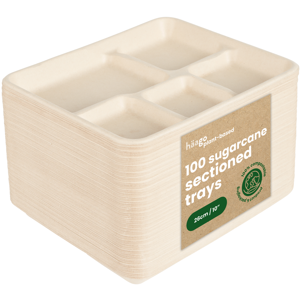 Sugarcane Sectioned Trays - 26cm (10") – Matana